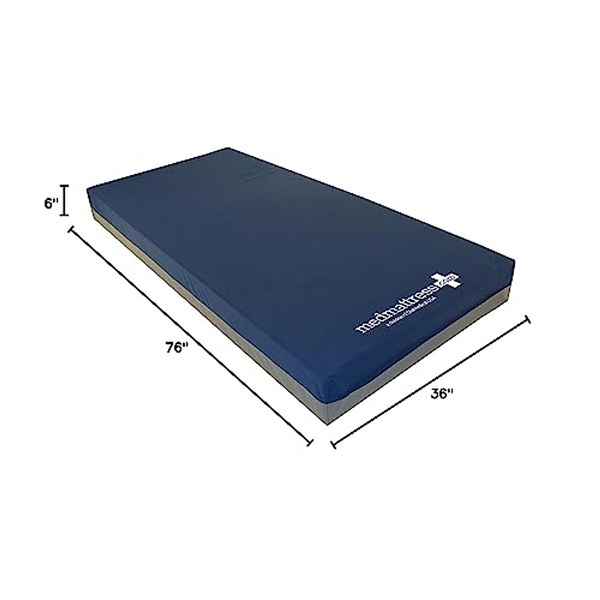 MedMattress Care Waterproof Hypoallergenic Foam Mattress - CertiPUR-US Certified (36" x 80" x 6")