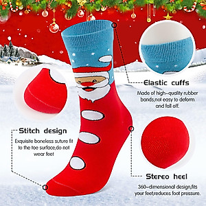 TENYSAF Fun Christmas Socks for Women - Funny Xmas Gifts for Female Novelty Cozy Crew Cotton Sock Set