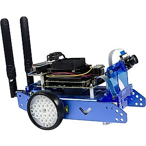 JetBot AI kit Provided by Jetson Nano, with Front Camera Dual Mode Wireless WiFi Bluetooth Facial Recognition Object Tracking(Blue, Without Jetson Nano)