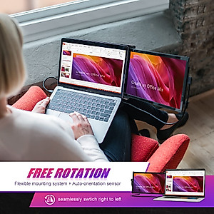 Duex Plus Portable Monitor for Laptop, 13.3" Full HD IPS Dual Screen for Laptops, Mobile Pixels USB C Powered Plug and Play Portable Display,Windows/Apple Compatible