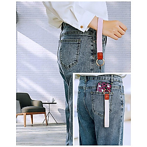 WEESMILE Key Chain, Stretchy Keychain Wristlet, Cute Wrist Lanyard Strap for Car Keys with D Ring for Women Men (Starlight)