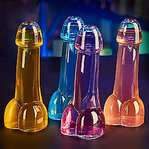 HCHZSH123 Funny Penis Glasses, Creative Wine Glasses for Cocktails, Beer Juice, Drinks, Funny Glass for Pubs and Parties (4 pieces)