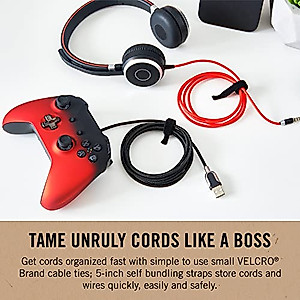 VELCRO Brand ECO Collection | 5 Inch Small Straps for Cords | Reusable Cable Ties | 3/8" Wide, Black, 50 Pack