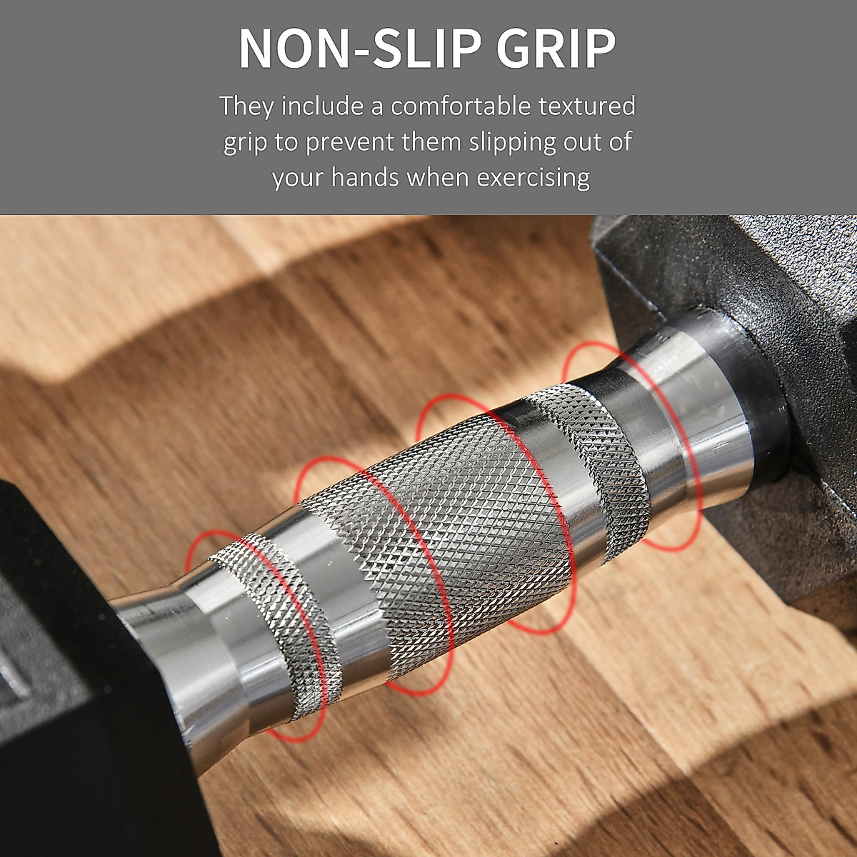 Soozier 2 x 15lbs Hex Dumbbell Set of 2, Rubber Weights Exercise Fitness Dumbbell with Non-Slip Handles, Anti-roll, for Women or Men Home Gym Workout