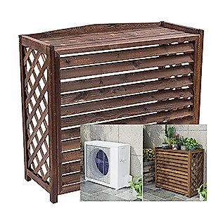 YPINKZ Wooden Air Conditioner Hider Fencing,Wood Air Conditione Flower Stand,Wood Air Conditioning Privacy Screen,Brown,100x43x94cm,110x50x105cm (Size : 85x35x75cm(33.5x14x29.5in))