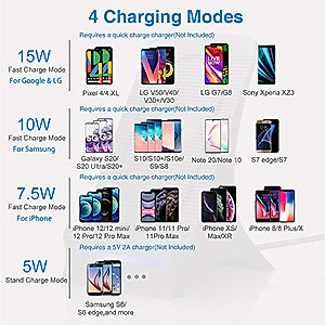 VersionTECH. Wireless Charger with Cooling Fan, Qi-Certified 15W Max Wireless Fast Charging Stand, Compatible with iPhone 13/13 Pro/13 Mini/13 Pro Max/12/SE 2020/11,Samsung Galaxy S21/S20/Note 10/S10