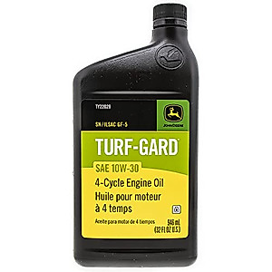 John Deere Turf-Gard SAE 10W-30 4-Cycle Engine Oil TY22029 1 Quart Bottle 32oz OEM 4 Pack