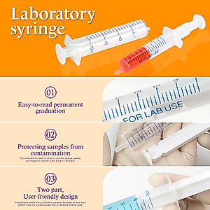 20 PCS 20 ml Plastic Syringe with Measurement, Slip Tip and No Rubber Plunger Small Syringe for for Scientific Lab Injection, Refilling, Measuring Liquids, Oil or Glue Applicator