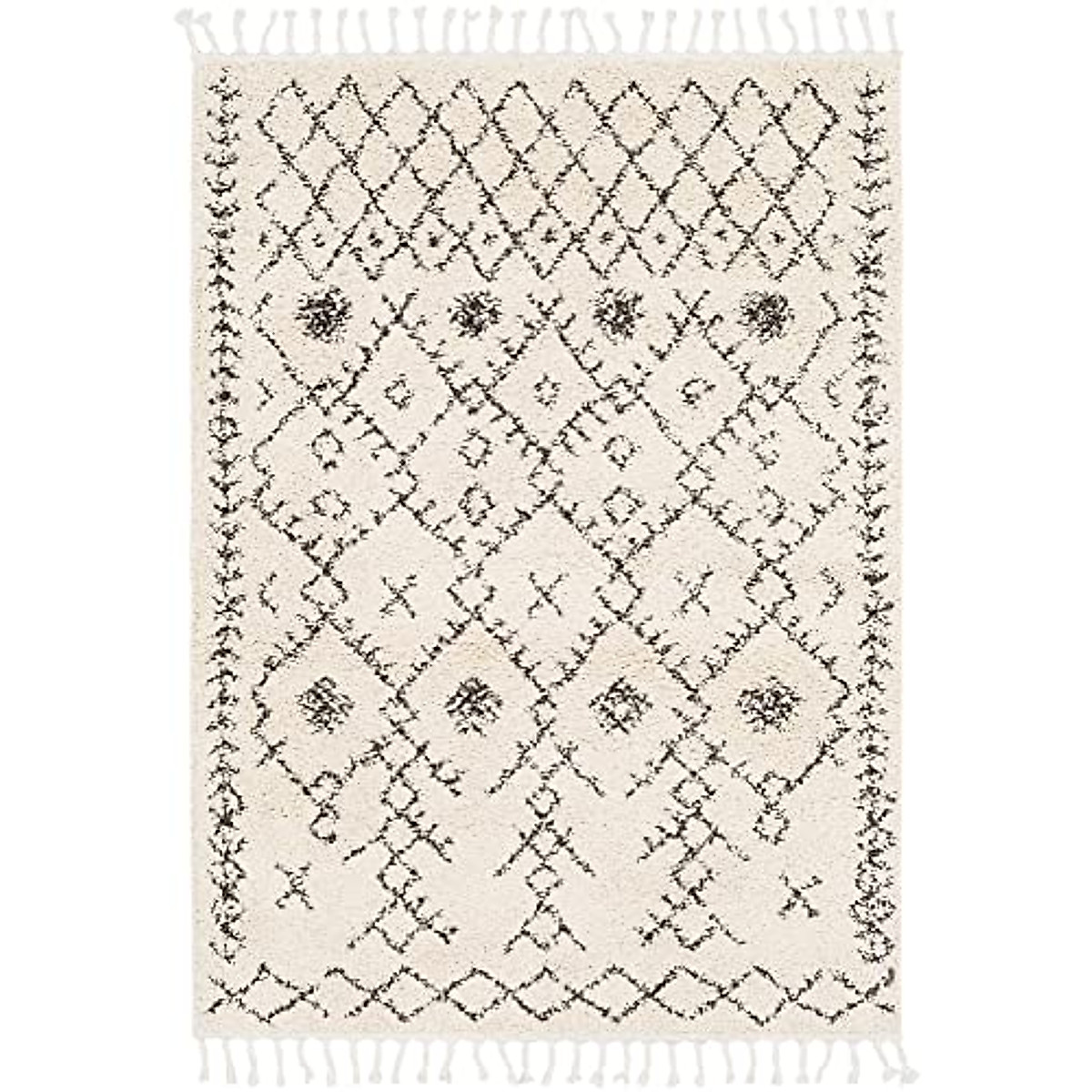 Mark&Day Area Rugs, 5x7 Macolm Bohemian/Global Charcoal Area Rug, Beige/Black/Cream Carpet for Living Room, Bedroom or Kitchen (5'3" x 7'3")