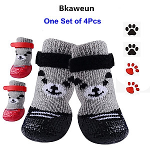 AblePet Dog Boots Waterproof Shoes Breathable Socks, with Anti-Slip Sole and Adjustable Magic Tape All Weather Protect Paws Only Fit for Small Dog(4Pcs)(Red, M)