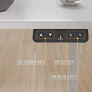 JUMMICO Standing Desk Electric Adjustable Desk Large 44 x 24 Sit Stand Up Desk Home Office Computer Desk Memory Preset with T-Shaped Metal Bracket and Holes for Routing Cables, White