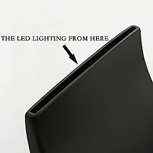 Bathroom Faucet 3 Hole Waterfall Widespread 2 Handle Vanity Sink Faucet with LED Color Changing, SKOWLL Matte Black