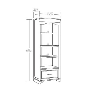 Sauder Rollingwood Engineered Wood 4 Shelf Bookcase in Brushed Oak