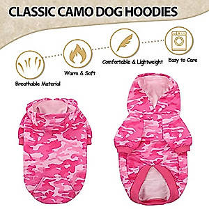 AOFITEE Camo Dog Hoodie Coat Warm Dog Shirts Vest, Camouflage Pet T-Shirt Sweatshirts with Pocket, Cozy Puppy Pollover Pajamas Dog Cold Weather Clothes Apparel for Small Medium and Large Dog