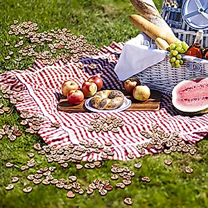 1000 Pieces Rustic Wedding Wood Heart Confetti Rustic Valentine Day Table Decorations Rustic Small Mr Mrs Love Wood Decoration Christmas Gift for Rustic Wedding Party Table Decor (Romantic Style)