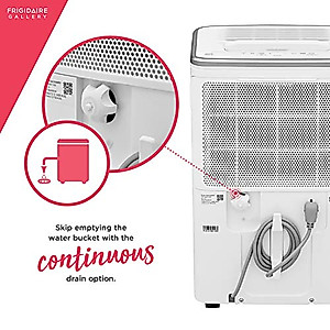Frigidaire FGAC5044W1 Dehumidifier, High Humidity 50 Pint Capacity with Wi-Fi Connected, Built-In Air Ionizer to maximize your comfort, Easy-to-Clean Washable Filter, in White