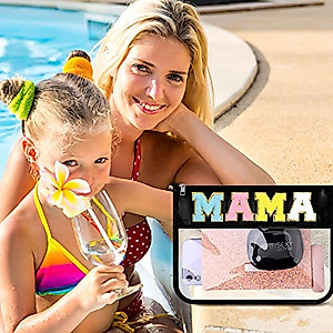 3 Pieces Chenille Letter Clear Zipper Pouches PVC Travel Pouch Waterproof Make up Bag Baby Preppy Snack Bags Clear Cosmetic Bags Mama Toiletry Small Makeup Organizer for Women Girls Kids Gifts