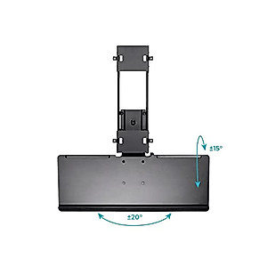 Monoprice Adjustable Ergonomic Keyboard Tray – Black, With a 26.4 x 10in Full Size Platform, Extends Min 18.2in / Max 30.8in - Workstream Collection