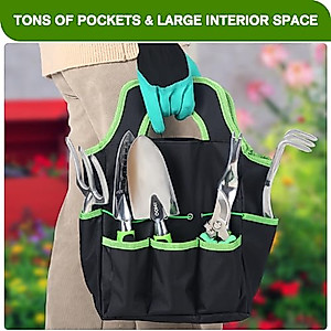 JMOO Garden Tools, 8-Piece Garden Tool Set with Non-Slip Ergonomic Handles, Lightweight Aluminum Alloy Rust-Proof Durable Gardening Hand Tools, Ideal Gardening Tools Gifts for Women and Men