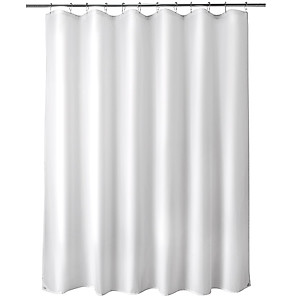 Titanker Fabric Shower Curtain Liner Washable, 70 x 72 Inches, White Shower Liner Fabric with 2 Magnets, Bathroom Polyester Shower Liner Waterproof Soft Lightweight, White