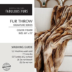 Fabulous-Furs Donna Salyers Couture Mink Faux-Fur Throw Blanket, Soft Blanket, 60x72 in, Fisher