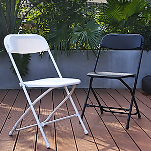 Signature Folding Plastic Chair with 500-Pound Capacity, White, 6-Pack