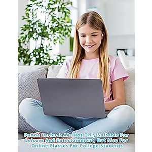 Kids Wireless Earbuds, TOGETFAC Bluetooth Earbuds, Noise Canceling Headphones with Cute Panda Comfortable Lightweight Design for Girls Women Sports 5.1 In-Ear Headphones with Mini Charging Case