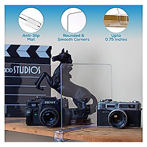 Decoile 6 PCS Clear Acrylic Shelf Dividers for Closet Organization, Closet Clothes dividers, Wood Shelves Organizer for Bedroom, Kitchen, Office, Cabinets and Bathroom.