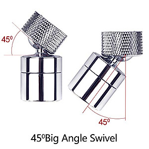 KWODE Faucet Aerator Sprayer Kitchen Sink 360-Degree Swivel Dual-Modes Faucet Head Attachment Female Thread with Male Thread Adapter