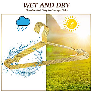 Suclain 60 Packs Gold Metal Wire Clothe Hangers 17.7 Inch Gold Wire Hangers Stainless Steel Hangers Bulk Heavy Duty Round Hook Thin Hangers for Coats Bridal Dry Cleaner(Gold)