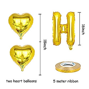 KUNGOON Half Way To One Balloons,1/2 Birthday Party Supplies,6 Months/Pregnant/Baby Shower Birthday Party Decorations,Party Balloons for Boy or Girl.(gold)