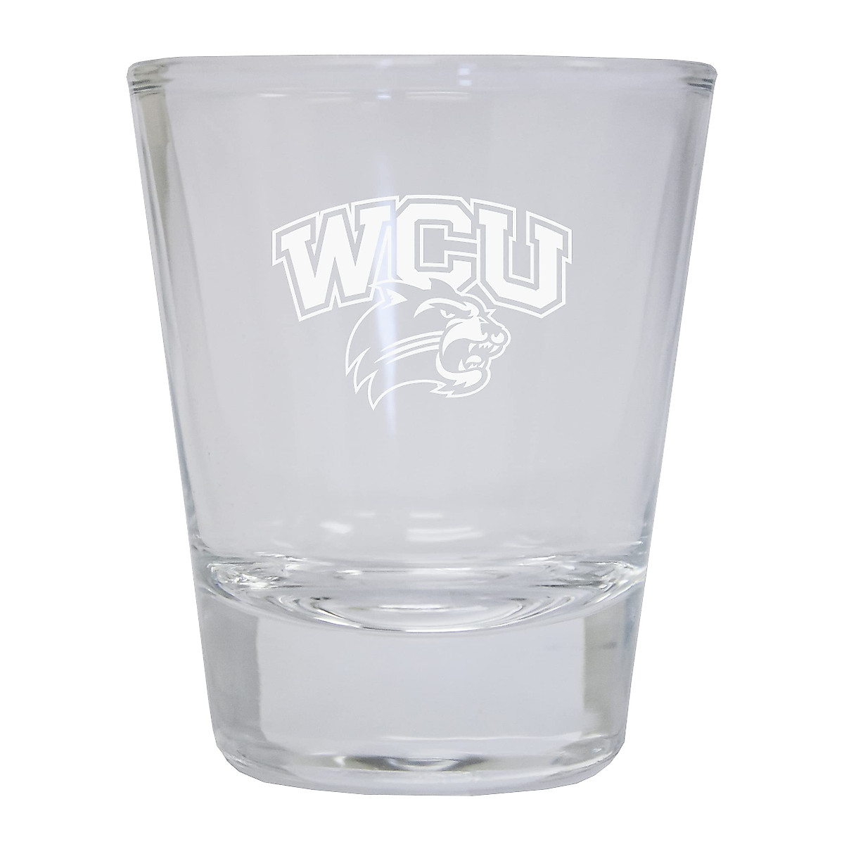 R and R Imports Western Carolina University Etched Round Shot Glass Officially Licensed Collegiate Product