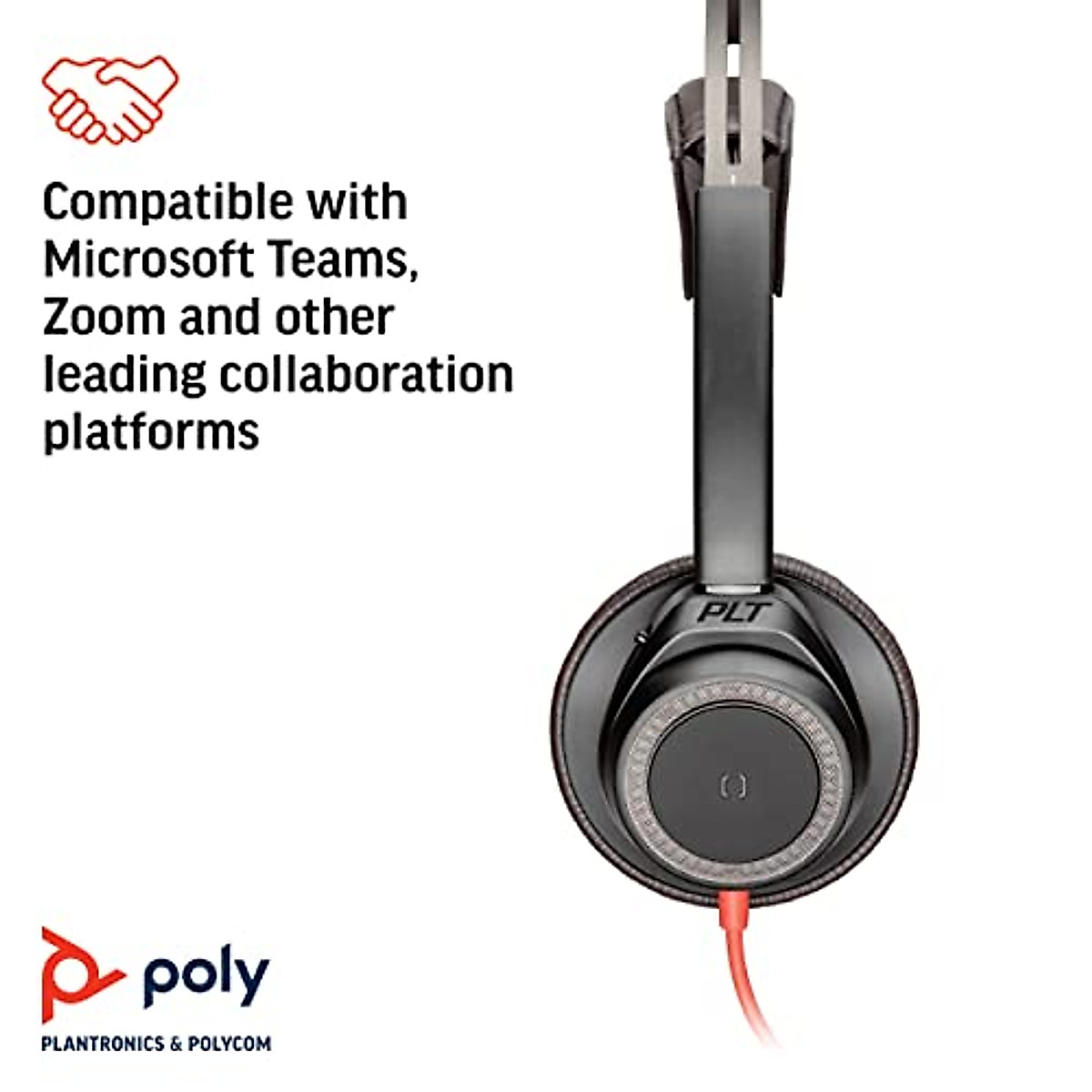 Poly (Plantronics + Polycom) Blackwire 7225 Wired USB-A Headset (Plantronics) - Black - Dual-Ear (Stereo) Computer Headset - Connect to PC/Mac via USB-A - Active Noise Canceling