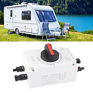 Photovoltaic DC Isolator Solar Switch IEC60947 3 Waterproof IP66 Insulated Switch for Solar Powered RV Boats Solar Power Systems 1200V DC 32A 4P (Fuse Proctive)
