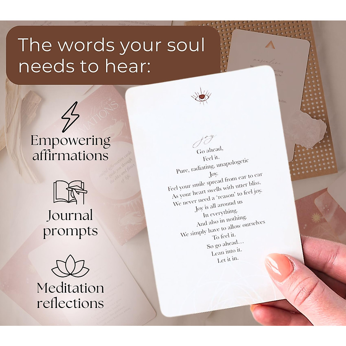 Daily Affirmation Cards for Women - Motivational Cards, Positive Affirmations Cards. Inspirational Manifestation Cards, Thoughtful Spiritual Gifts for Women, Self Care Inspirational Gifts for Women