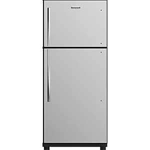 Full Size Refrigerator 18 Cu Ft with Top Freezer, Double Door, Low noise, Removable Glass Shelves, for Home, Office, Garage, Adjustable Temperature Settings, Stainless Steel