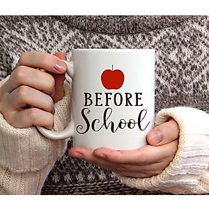 momocici Before School After School 11 oz Coffee Mug & 12 oz Wine Tumbler Set Gifts for Teachers.Teacher Gifts,New Teacher,Teacher Appreciation,Birthday,Thank You Gifts for Teachers(White)