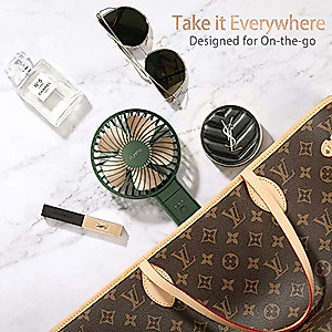 OUTXE Funme 5000mAh Handheld Fan Portable Cooling Fan USB Desk Fan Person Fan 4 Speed Settings for Outdoor Travel Green