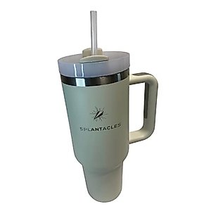 SPLANTACLES 40oz PREMIUM tumble cup insulated lid (Stainless Steel, coconut cream)