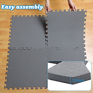 Jutom 78 Inch Diameter 21 Pcs Hot Tub Mat Interlocking Foam Ground Hot Tub Flooring Protector Inflatable Non Slip Pool Spa Floor Pad for Outdoor Balcony Shower(1/2 Inch)