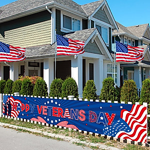 Veterans Day Decorations Large Happy Veterans Day Banner Thank You Veterans Flag for Memorial Day Patriotic Party Supplies 9.8 x 1.6ft