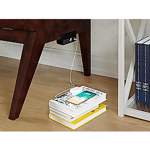 AFI, Northampton Murphy Bed Desk with Premium 6 Inch Folding Memory Foam Mattress and Built-in Charger, Full Size, Walnut