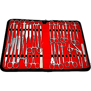 Premium A2ZSCILAB 157 Pieces Instruments Kit Veterinary Scissors Forceps Needle Holders Scalpel Handle, Stainless Steel All in One