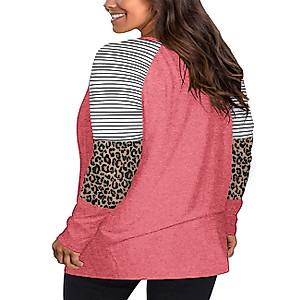 Plus Size Tops for Women Long Sleeve Sexy V Neck Criss Cross T-Shirts Casual Loose Cotton Tees Tunic Shirts