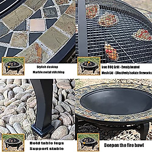 LEAYAN Garden Fire Pit Grill Bowl Grill Barbecue Rack Fire Pits Outdoor Large Outdoor Fire Pit, Garden Party BBQ Cooking Fire Pit Grill, New Home Gift