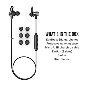 MEE audio EarBoost EB1 Bluetooth Wireless Adaptive Audio Enhancement Earphones