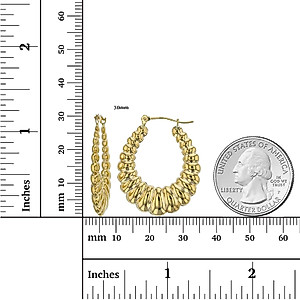 14K Yellow Gold 3.50mm Polished Shrimp Hoop Earrings | Earrings For Sensitive Ears | 14K Gold Hoops | Solid Gold Earrings For Women