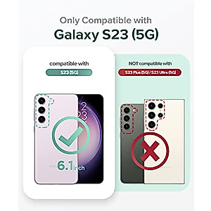 HORTUNE for Samsung Galaxy S23 Case Glitter, with 2X Camera Protector & 2X Screen Protector,[Not Yellowing] Crystal Shockproof Case,Slim Phone Cover Woman for S23 6.1" 2023 (Glitter)