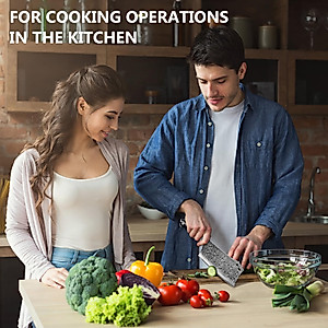 MOSFiATA Damascus 7” Cleaver Knife，Ultra Sharp Vegetable and Meat Butcher Knife with Finger Guard for Home Kitchen and Restaurant