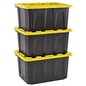 Juggernaut Storage 6 Pack Heavy-Duty Plastic Storage Boxes with Lids, 27 Gallon (6)